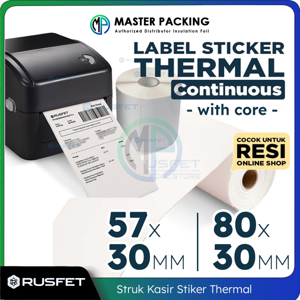 Jual Struk Kasir Stiker Thermal Label Barcode Stiker Resi Thermal 57 ...