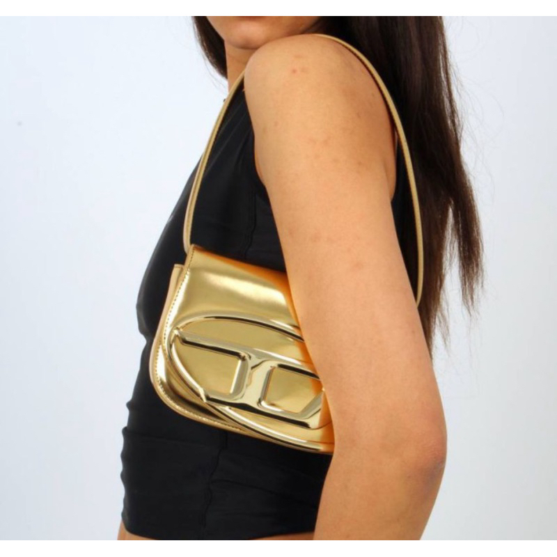 Jual (READY STOCK) TAS DIESEL 1DR METALLIC GOLD LEATHER - ORIGINAL ...