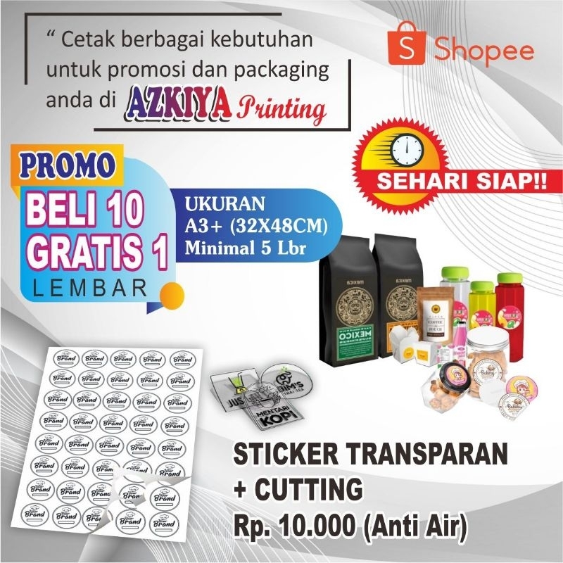Jual stiker custom+cutting bahan transparan | Shopee Indonesia