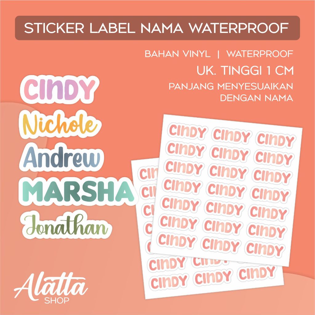Jual STICKER LABEL NAMA WATERPROOF Stiker Nama Anak Custom Label Nama ...