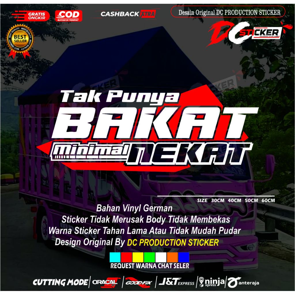 Jual STIKER CUTTING TIDAK PUNYA BAKAT MINIMAL NEKAT STICKER KACA MOBIL ...