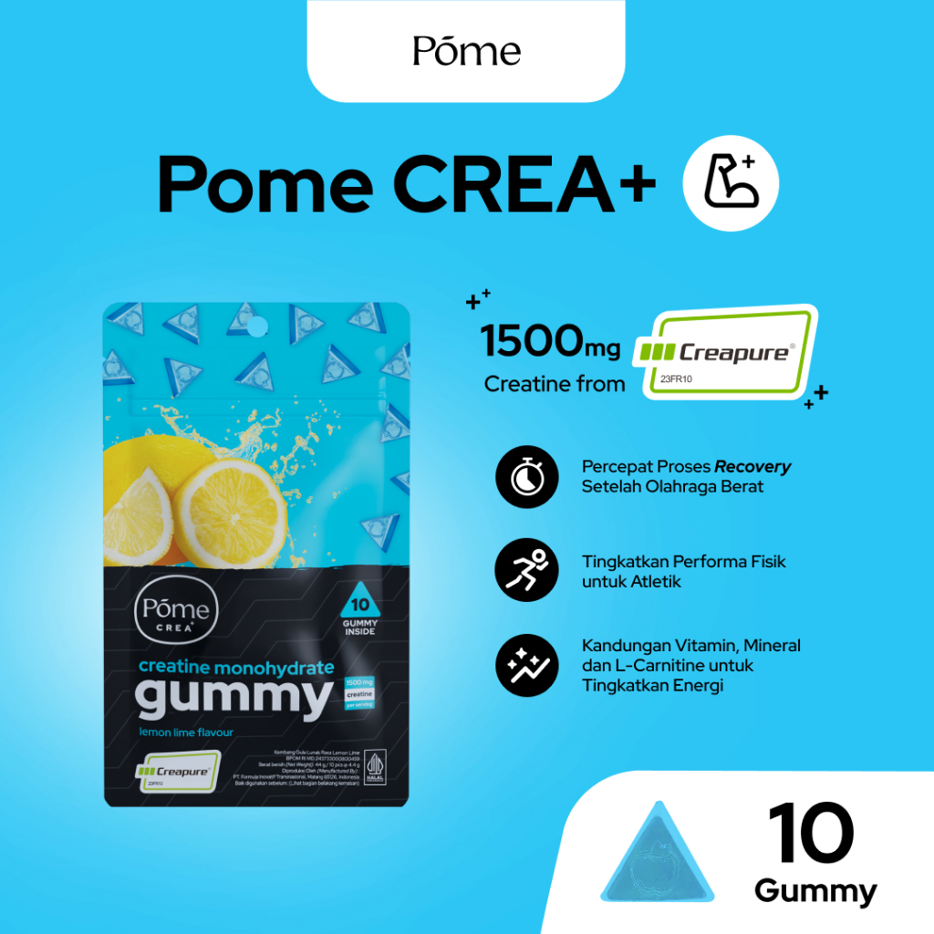 Jual Pome CREA+ High Protein Creatine Gummy with Vitamin B12, D3, and ...