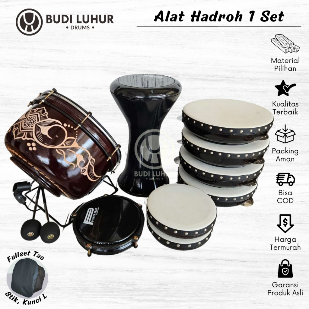 Jual ALAT HADROH 1 SET LENGKAP REBANA HADRAH HABIB SYEH FULLSET ...