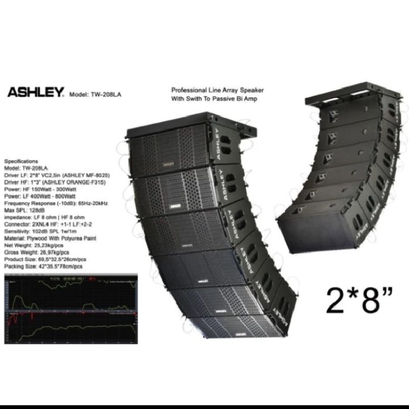 Jual Speaker line array Ashley TW 208 LA original 2 x 8 inch | Shopee ...