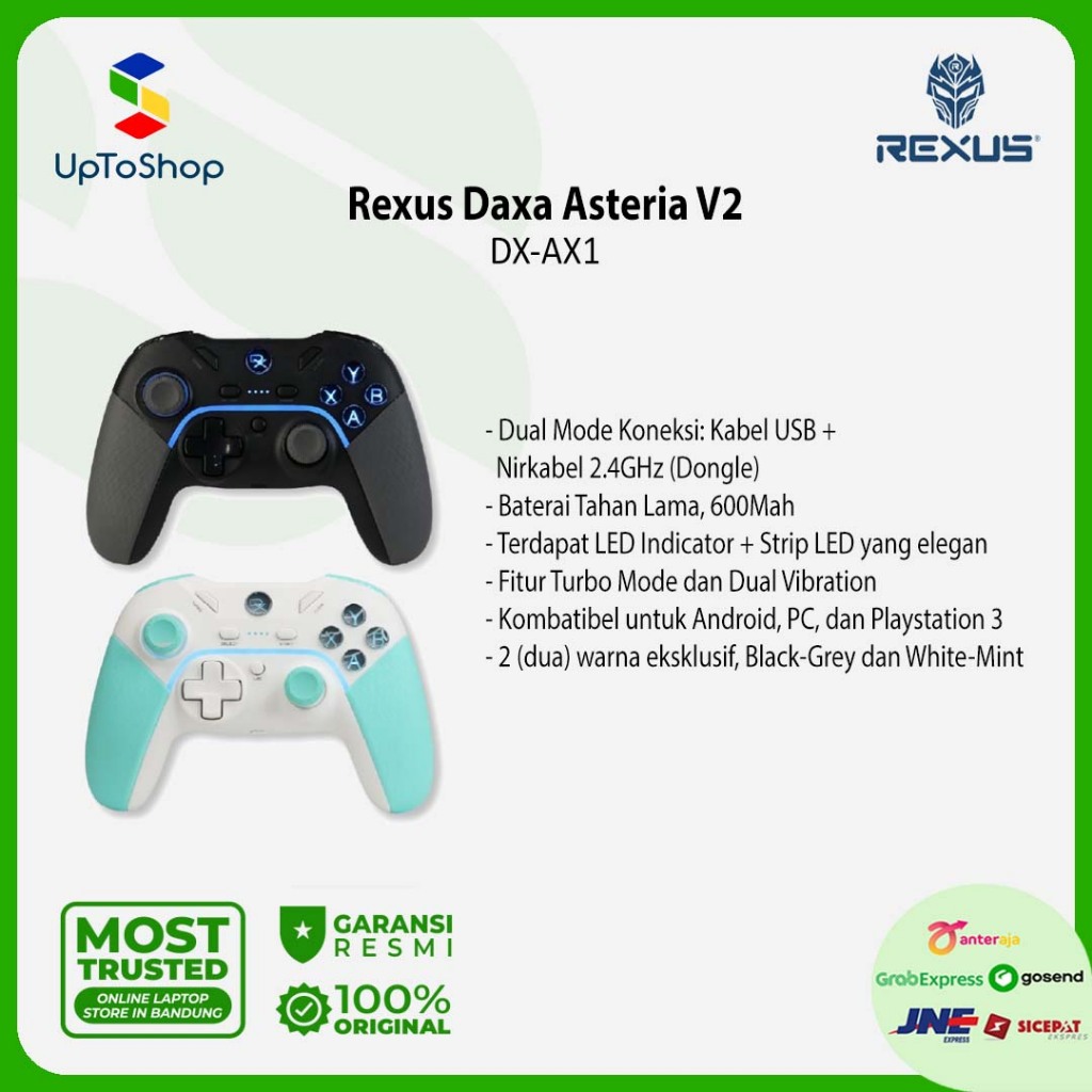 Jual Rexus Daxa Asteria V2 AX1 Wireless Gamepad Joystick Multiplayer ...