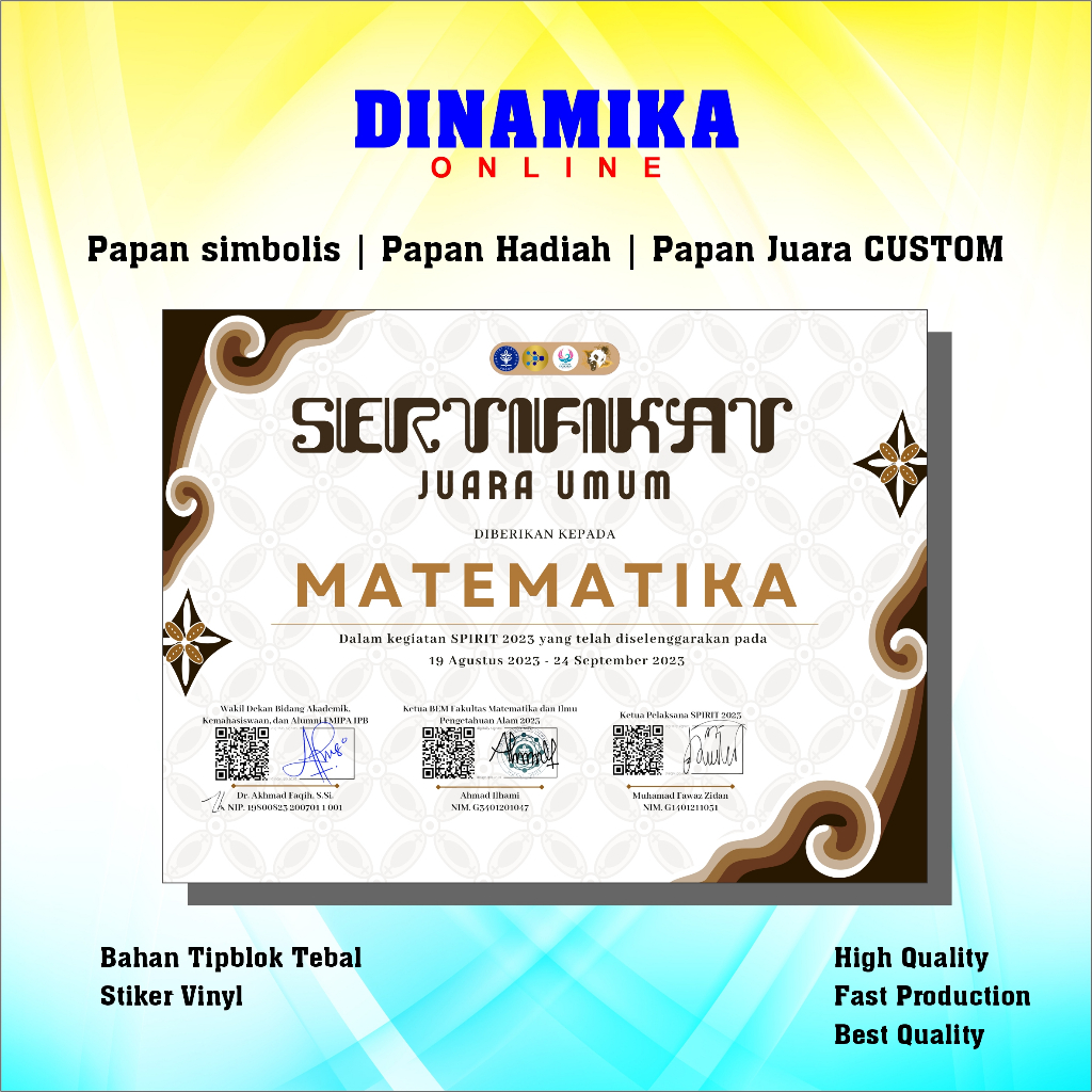 Jual Papan Simbolis | Papan Hadiah | Papan Juara | Shopee Indonesia