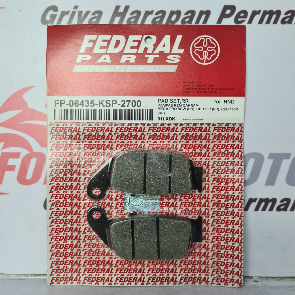 Jual Federal Kampas Rem Cakram KSP R Mega Pro, CBR - Disc Pad Belakang ...