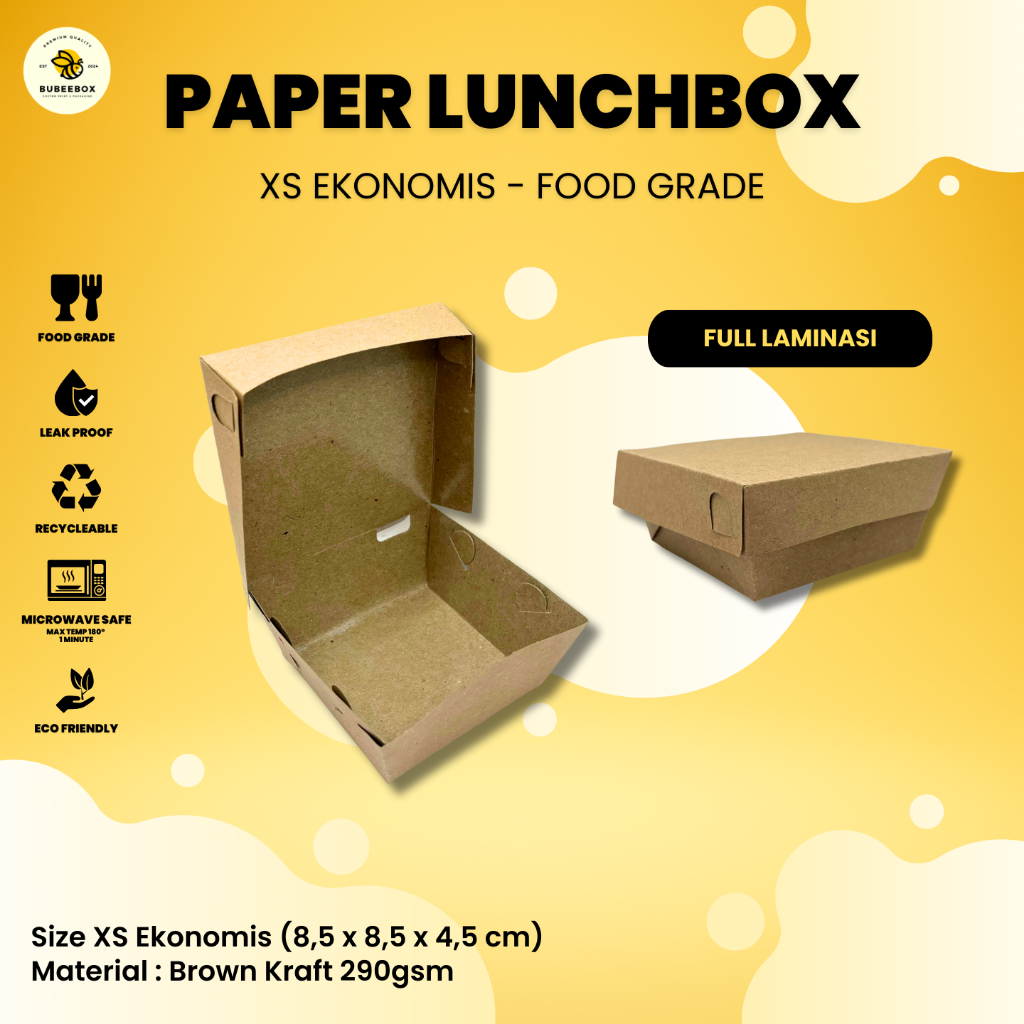 Jual [BISA INSTANT/SAMEDAY] Paper Lunch Box / Lunch Box Size XS ...