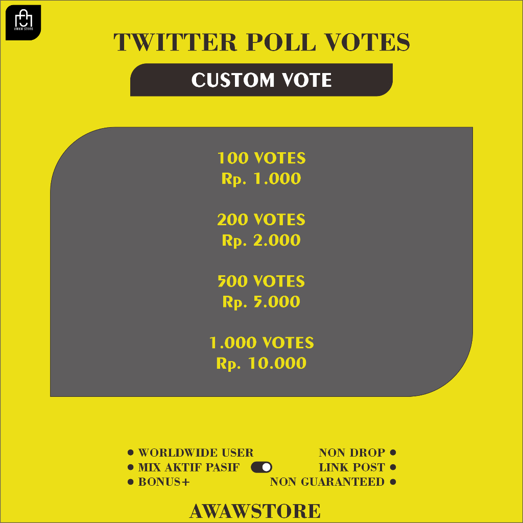 Jual Twitter Poll Votes Poling X Twitter | Shopee Indonesia