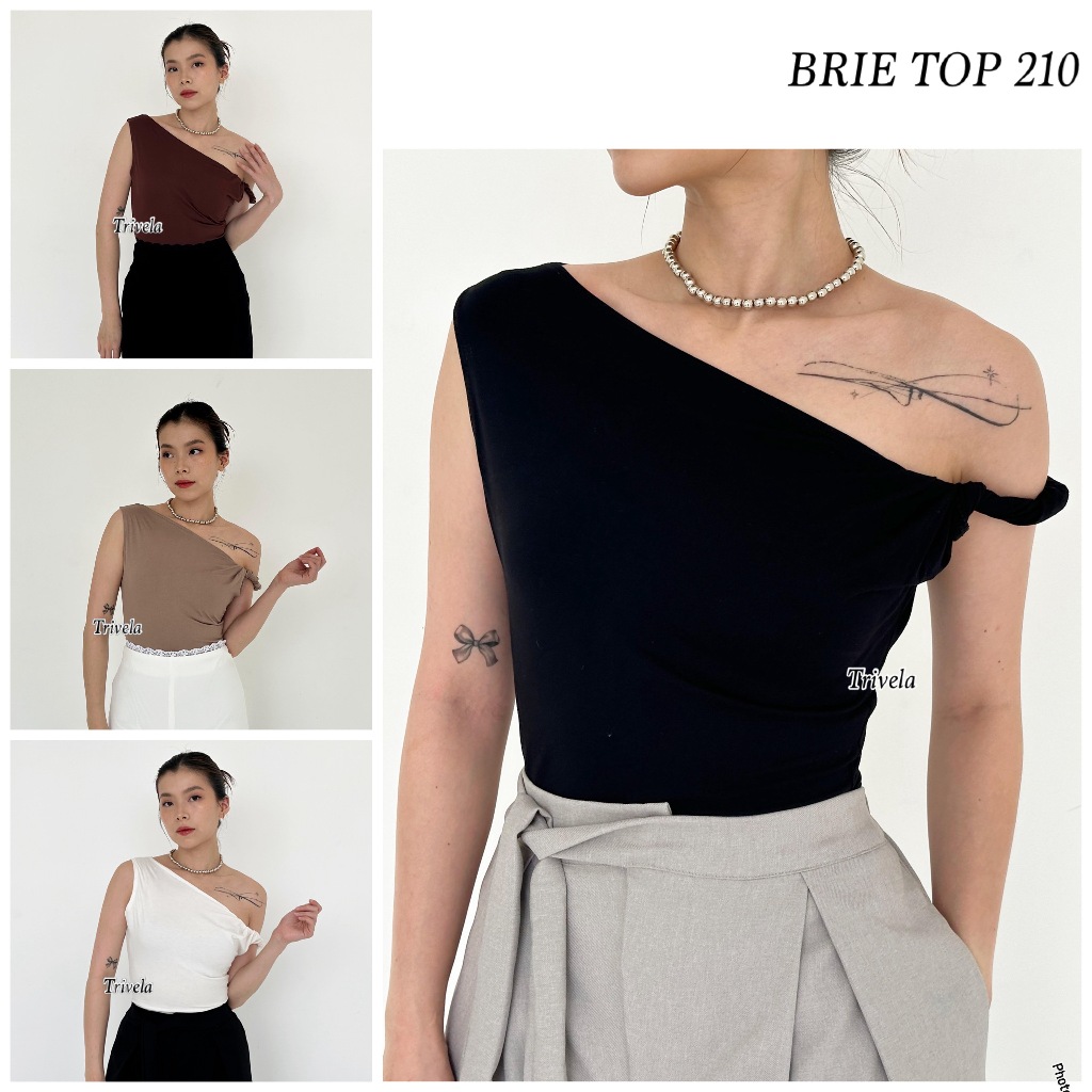 Jual TRIVELA - BRIE TOP | Atasan Tanktop Sabrina Off Shoulder Basic ...