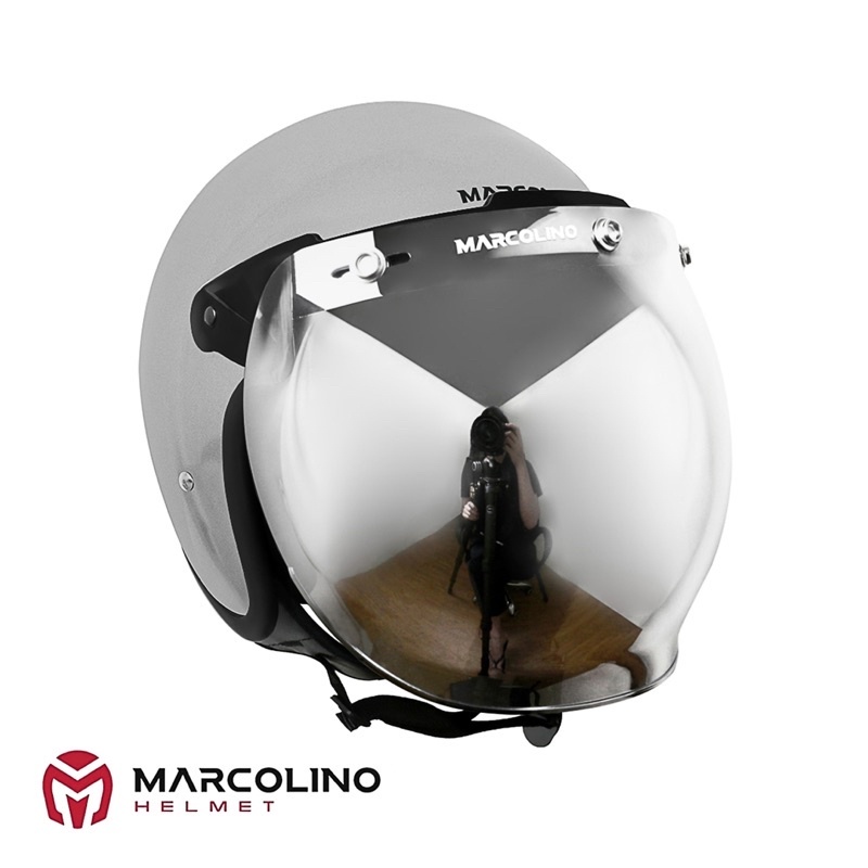 Jual Helm Bogo Retro Marcolino Classic Edition Silver Glossy SNI by JMC ...