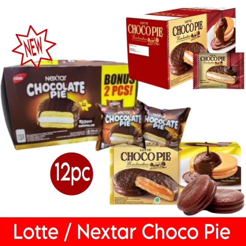 Jual Lotte Chocopie Richeese Nextar Choco pie isi 12 sachet | Shopee ...