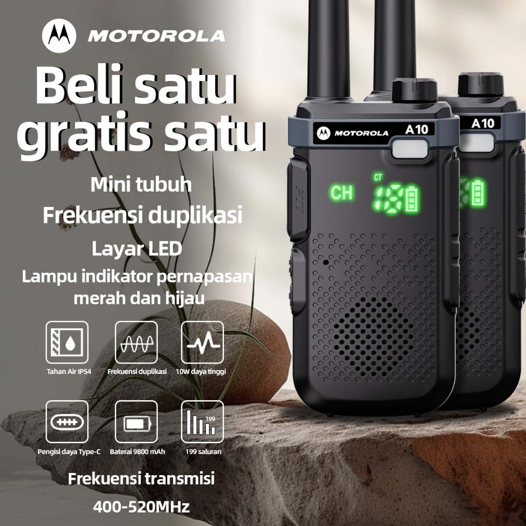 Jual HT A10 Motorola Walkie Talkie Two Way Radio Wailkie Talkie Long Range 10W Panggilan ...