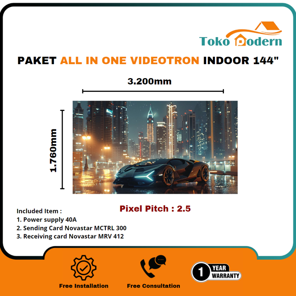 Jual Paket Lengkap All In One Layar LED Screen LED Videotron Indoor 144 ...
