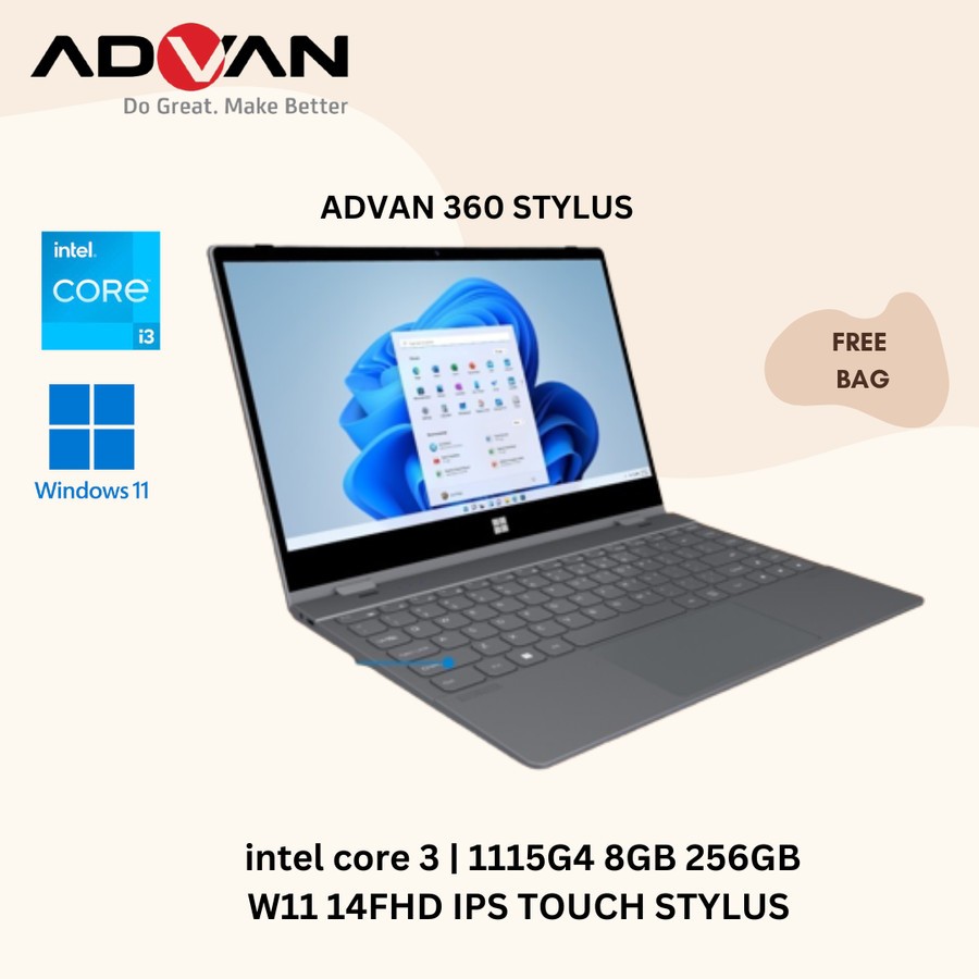 Jual ADVAN 360 STYLUS - i3 1115G4 8GB-256GB-W11 | Shopee Indonesia