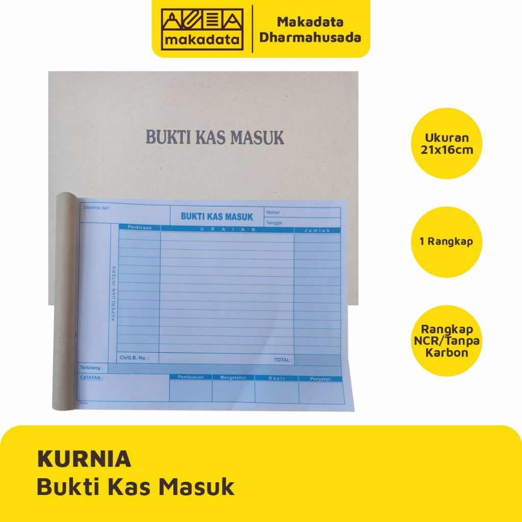 Jual BUKTI KAS MASUK 1/2 FOLIO RANGKAP 1 KURNIA (1PCS) | Shopee Indonesia
