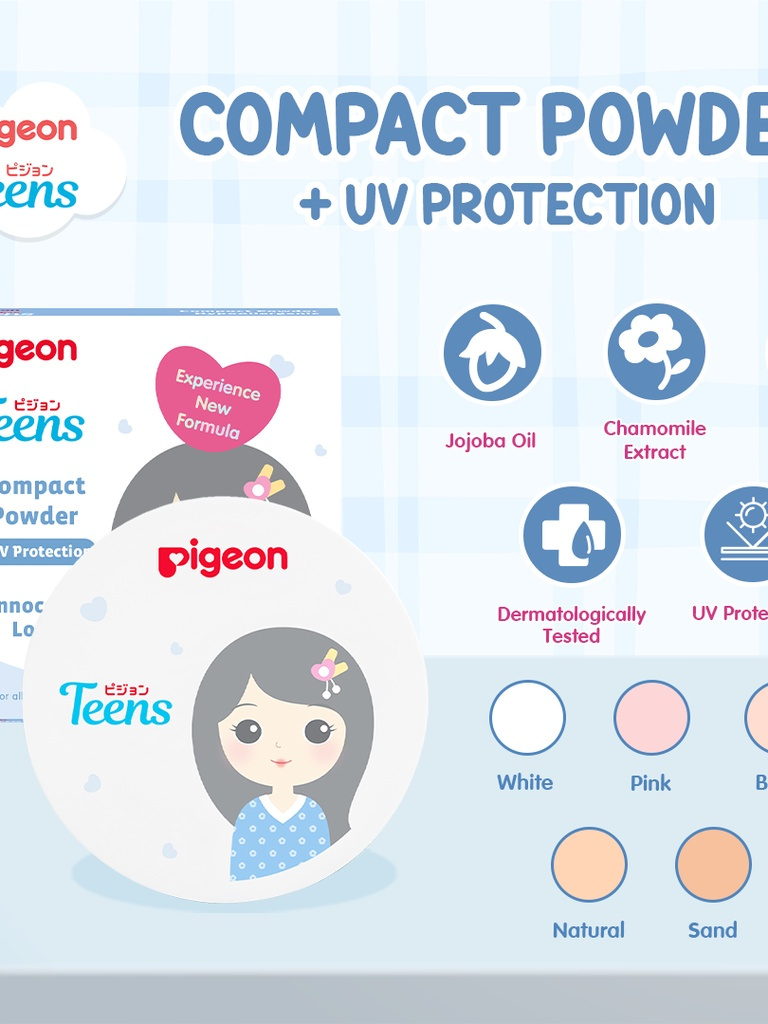 Jual PIGEON COMPACT POWDER 14 GRAM INNOCENT LOOK ( REFILL+ PUFF ...