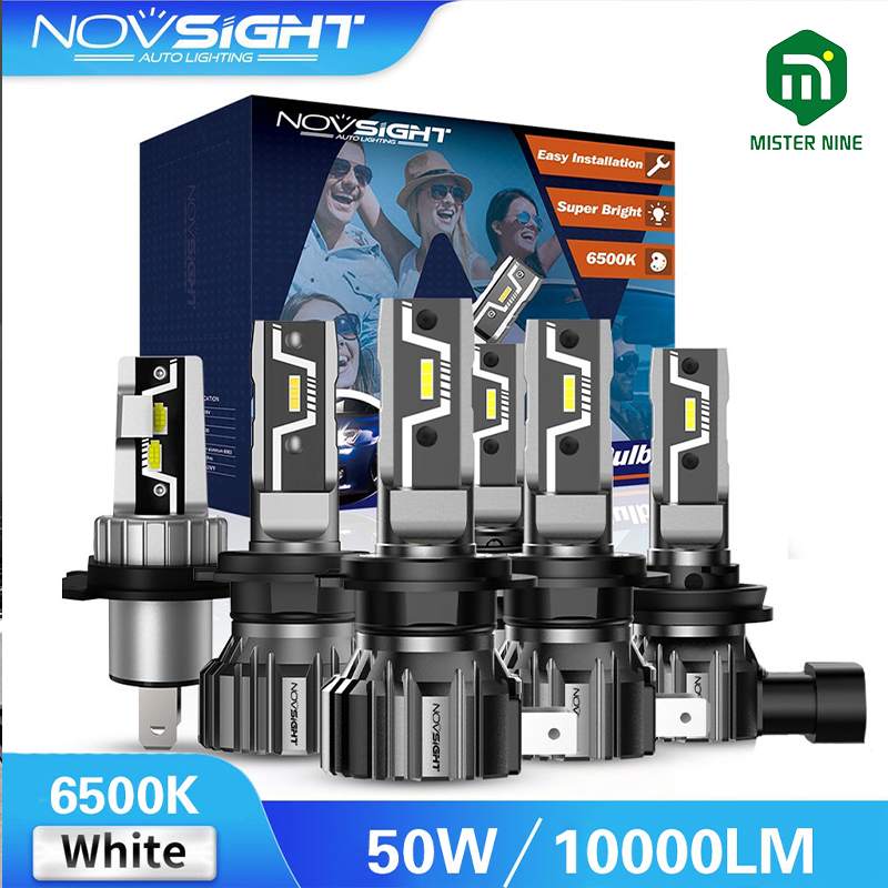 Jual NOVSIGHT N57 Car Headlight Bulb H4 H119005 HB3 50W 10000LM Lampu 6500K Lampu Kabut Putih ...