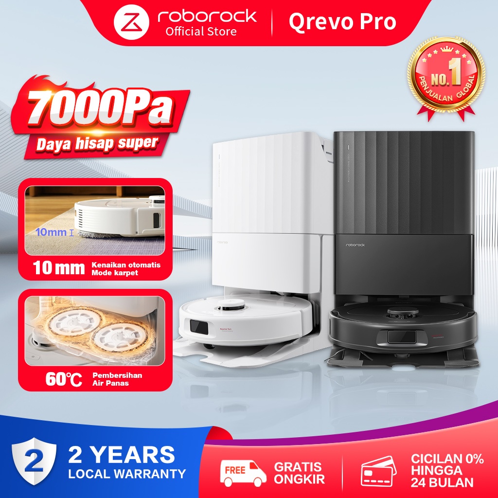 Jual Roborock Qrevo Pro Robot Vacuum | 7000PA Suction | Dynamic Hot ...