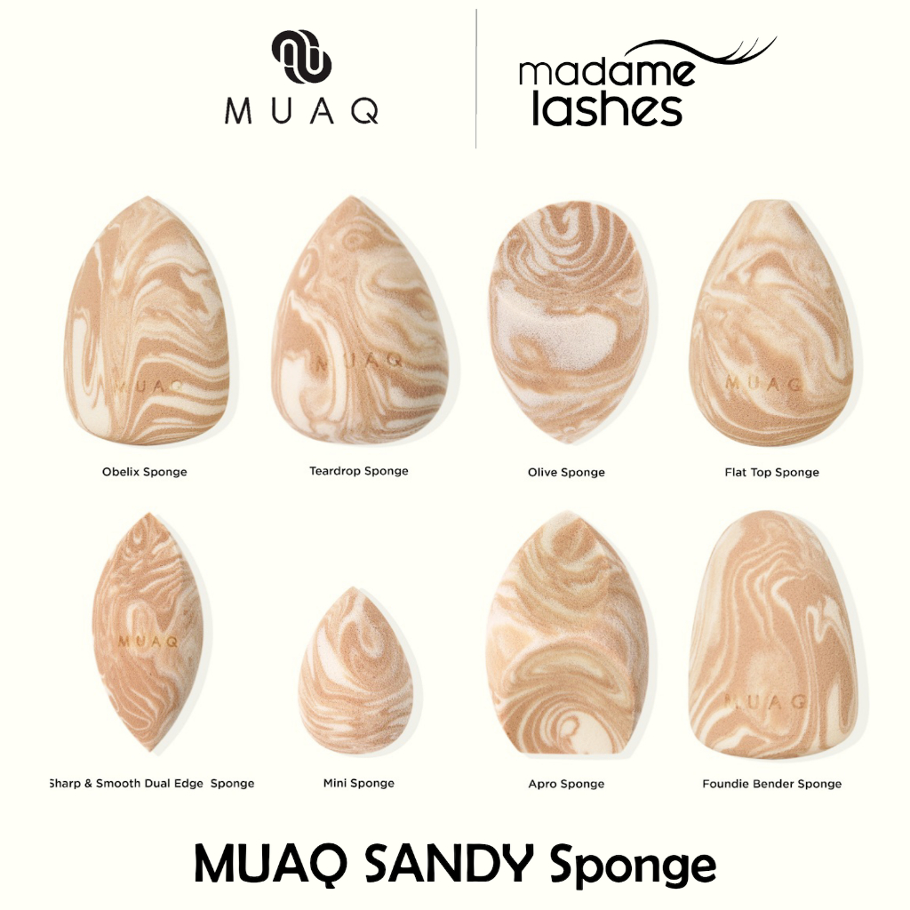Jual MUAQ Sandy Makeup Sponge - Teardrop Sponge - Mini Sponge Blender ...