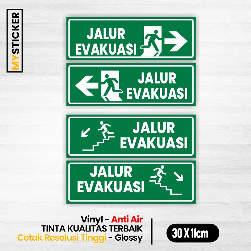 Jual Stiker Jalur Evakuasi stiker exit Stiker vinyl anti air 30x10 cm ... Jual Stiker Jalur Evakuasi stiker exit Stiker vinyl anti air 30x10 cm ...