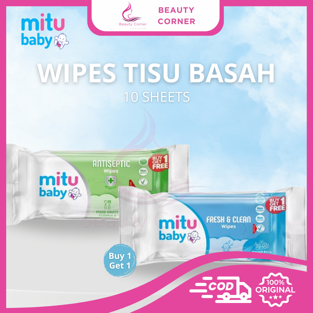 Jual Mitu Baby Wipes Tisu Basah 10 Sheets Buy 1 Get 1 | Shopee Indonesia