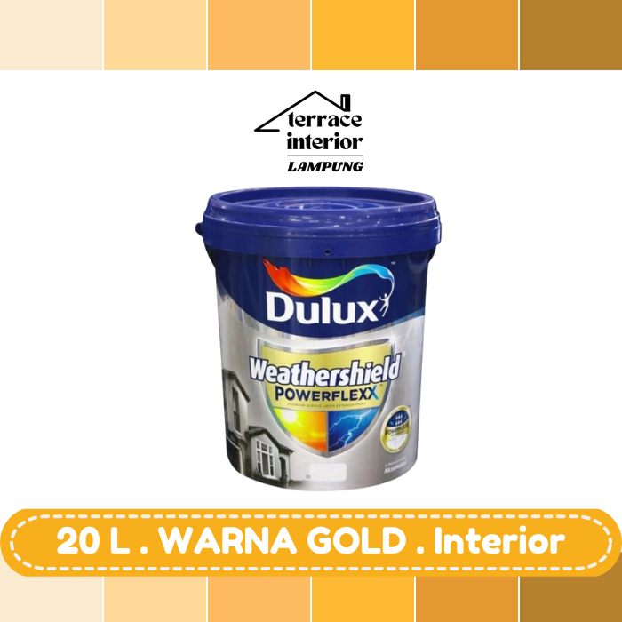 Jual Cat Tembok Dulux Weathershield Powerflex Exterior 20 L Gold Gloss ...