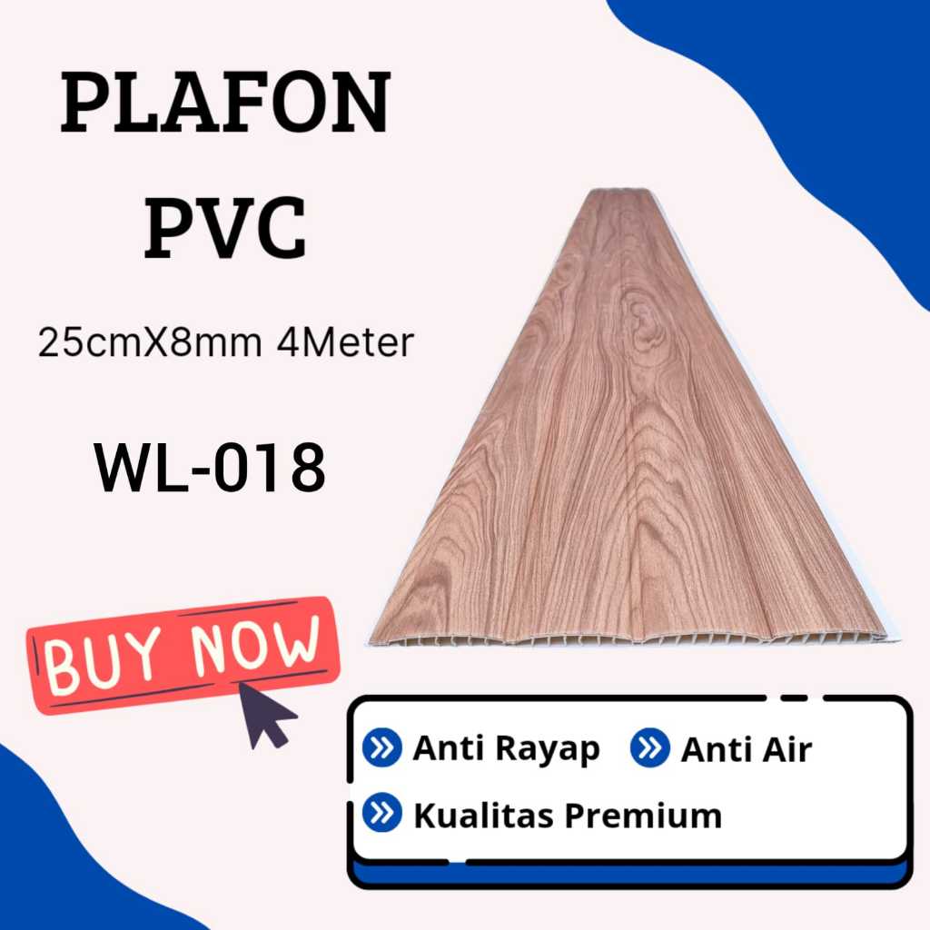 Jual PLAFON PVC LAMINATED WL-017//WL-018//WL-019 25CMx8mmx4m | Shopee ...