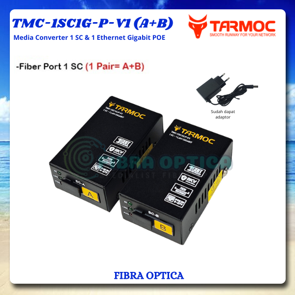 Jual Tarmoc TMC-1SC1G-P-V1 | Media Converter 1FO 1LAN / 1 FO 1 LAN ...