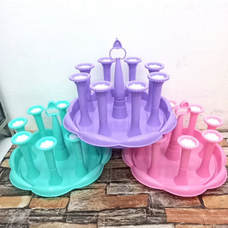 Jual Glastand Daisuki Kaki 8 NP | stand gelas | Rak Gelas / Tatakan Gelas Bulat | Shopee Indonesia