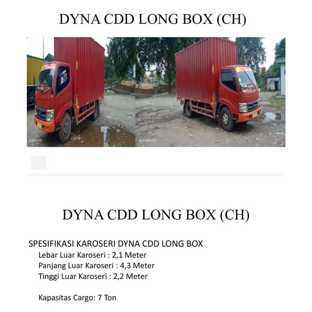 Jual Jasa pengiriman barang mobil CDD Long Box 7 ton dalam / luar kota ...