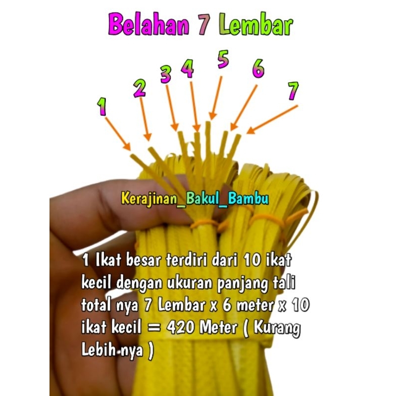 Jual Tali kuning belahan 7 Lembar isi 10 ikat kecil atau tali pembuatan ...