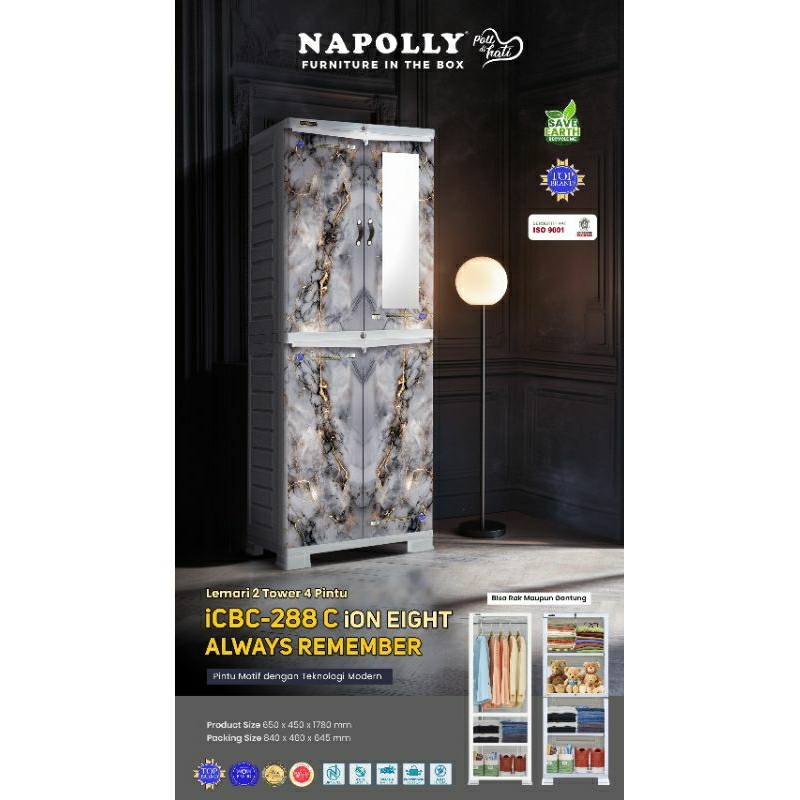 Jual LEMARI PAKAIAN PLASTIK 2 TOWER NAPOLLY iCBC-288 C iON EIGHT ALWAYS ...