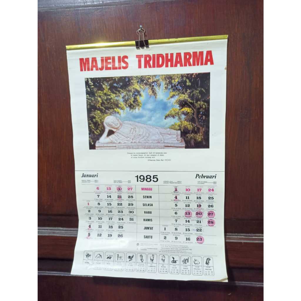 Jual Koleksi Pajangan Jadul Kalender Tahun 1985 Majelis Tridharma ...