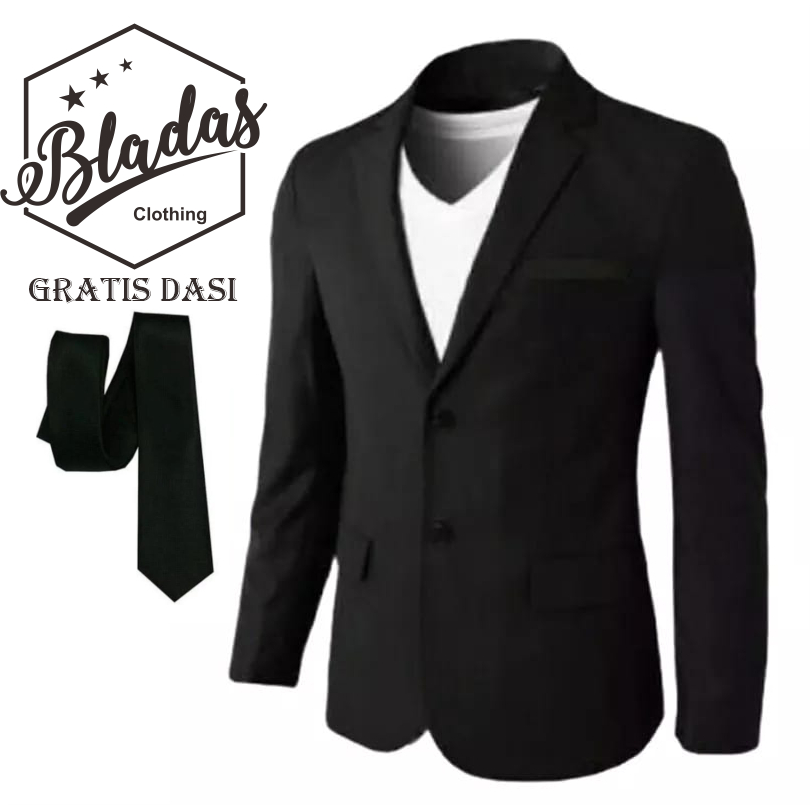 Jual Jas Blazer Hitam Full Black Jas Formal Casual Jas Wisuda | Shopee ...