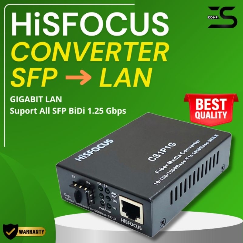 Jual HiSFOCUS Converter SFP to LAN - Converter SFP - SFP to LAN Gigabit ...