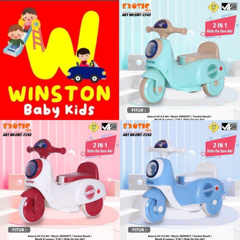 Jual MOTOR AKI KEREN VESPA ANAK TERMURAH BISA GOWES DAN AKI 2 IN 1 ...