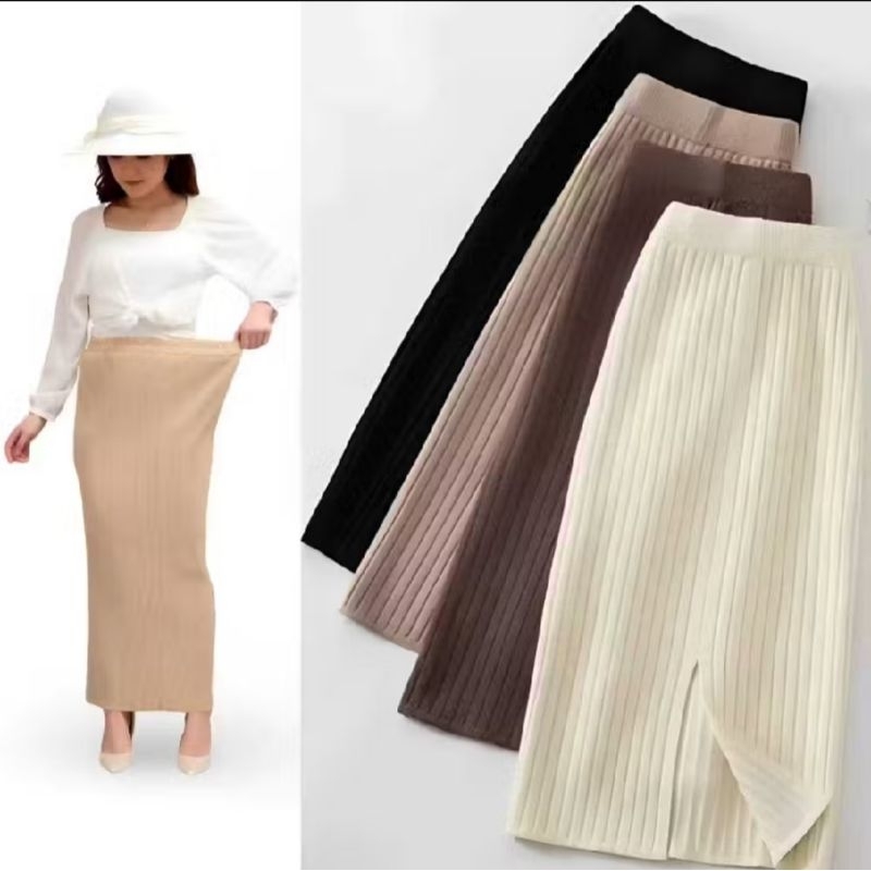 Jual ROK SPAN KNIT HORNIT PREMIUM / ROK PANJANG WANITA / ROK SPAN ...