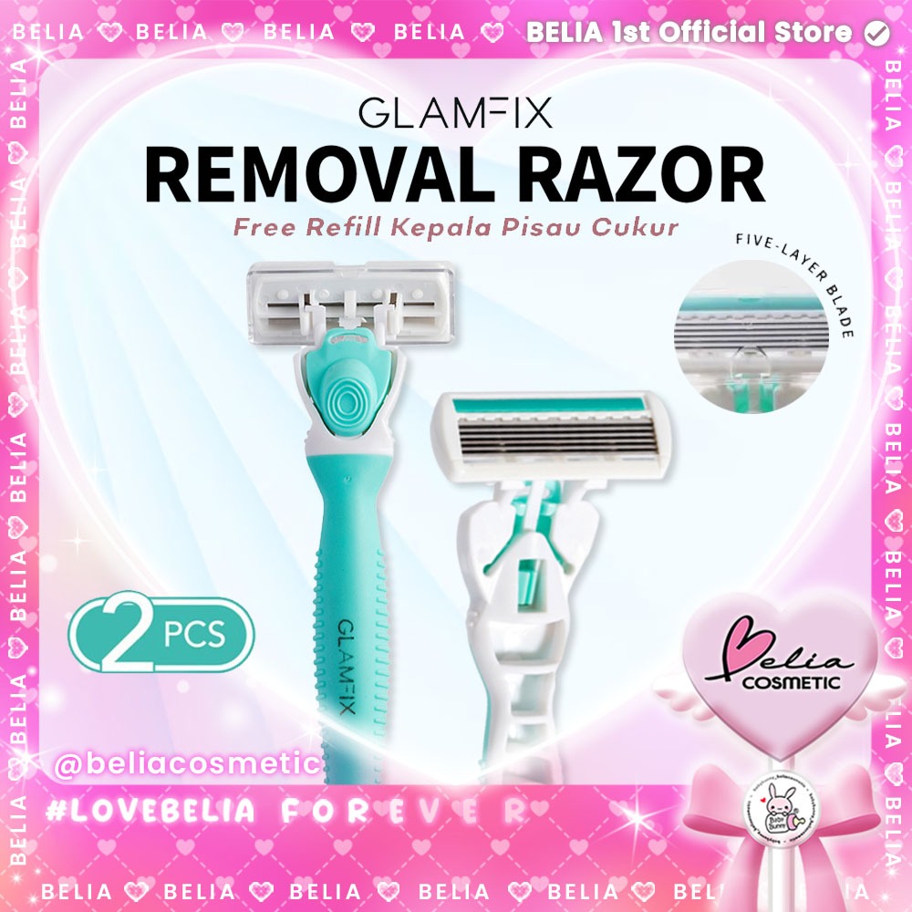 Jual BELIA Glam Fix Hair Removal Razor | Free Refill Kepala Pisau Cukur ...