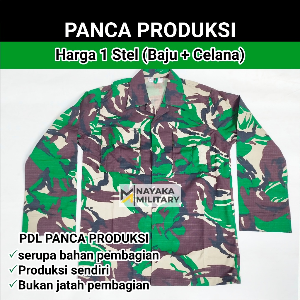Jual Baju PDL TNI Panca Prima Produksi Nayaka Military Seragam Loreng Lapangan Setelan Baju ...