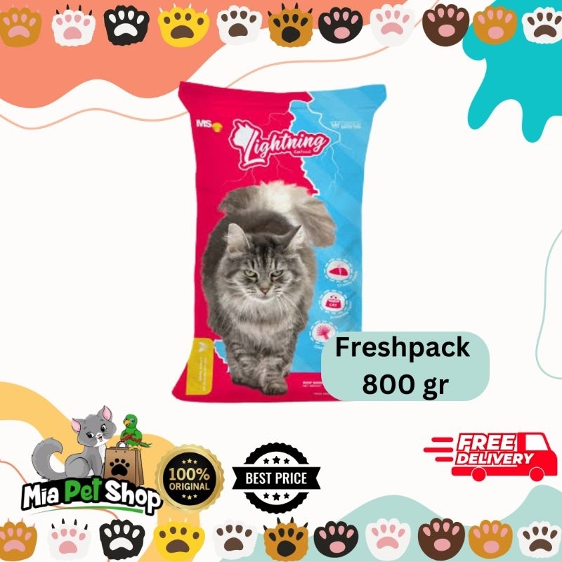 Jual Dry Cat Food Lightning Cat 800G - Makanan Kucing Kering | Shopee ...