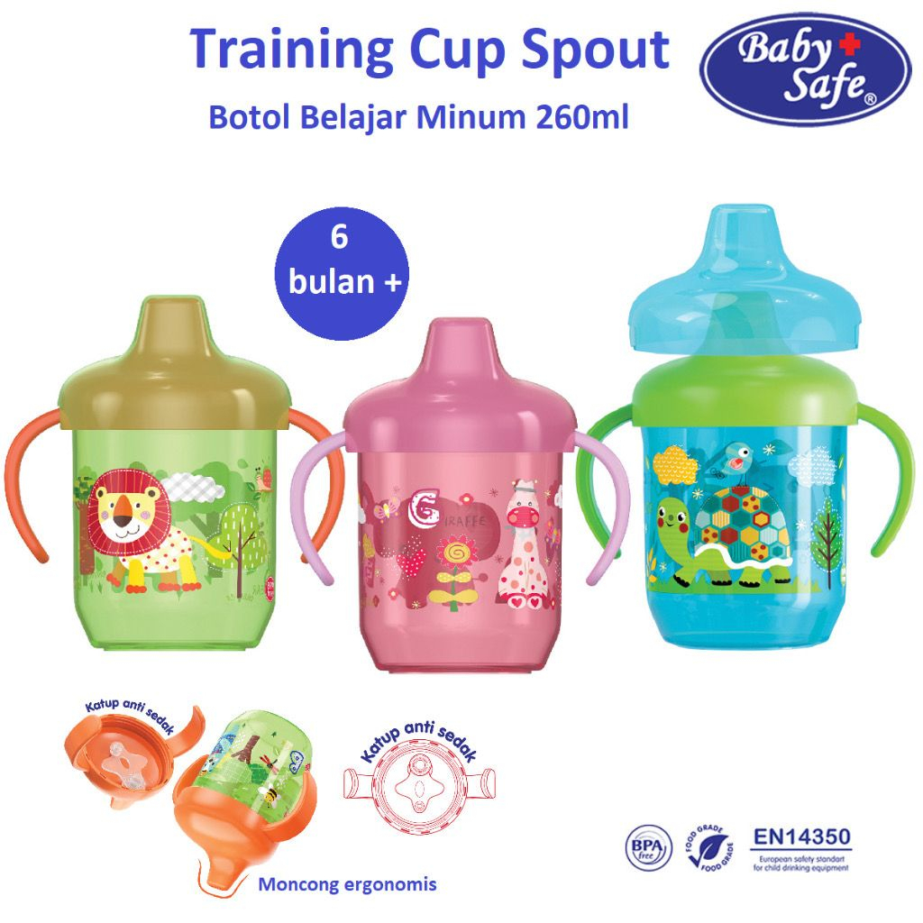 Jual Baby Safe JP034 Training Cup Spout Gelas Minum Anak 260 ml | Shopee Indonesia