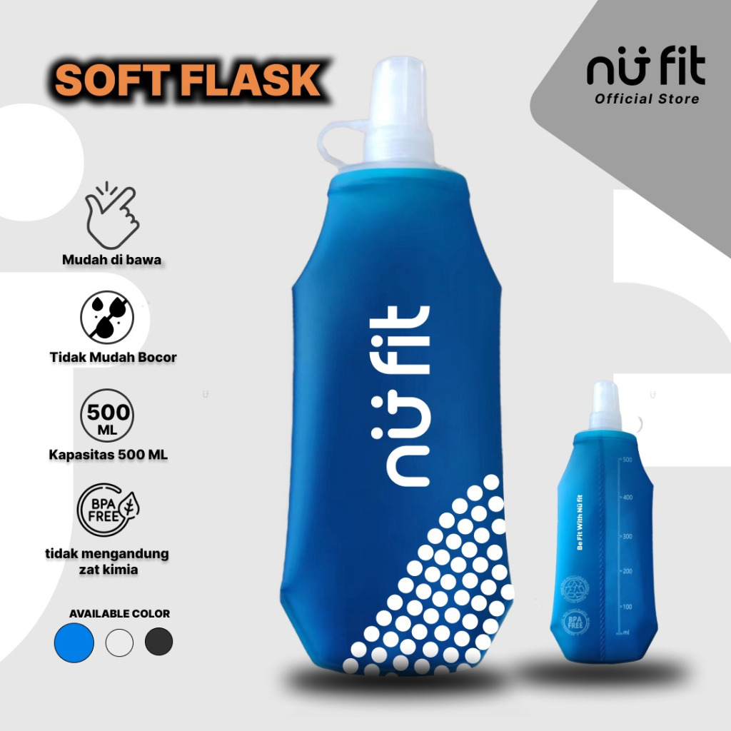 Jual Nu Fit - Foldable Soft Flask 500 ML Trail Running - Botol Air Minum Lipat Sport Outdoor BPA ...