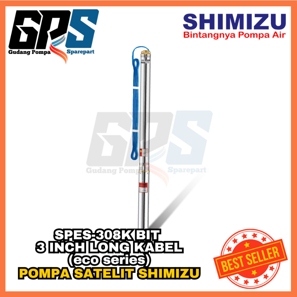 Jual [SUBMERSIBLE PUMP] SHIMIZU SPES-308K BIT 3inch 0.33HP+KABEL 30m ...