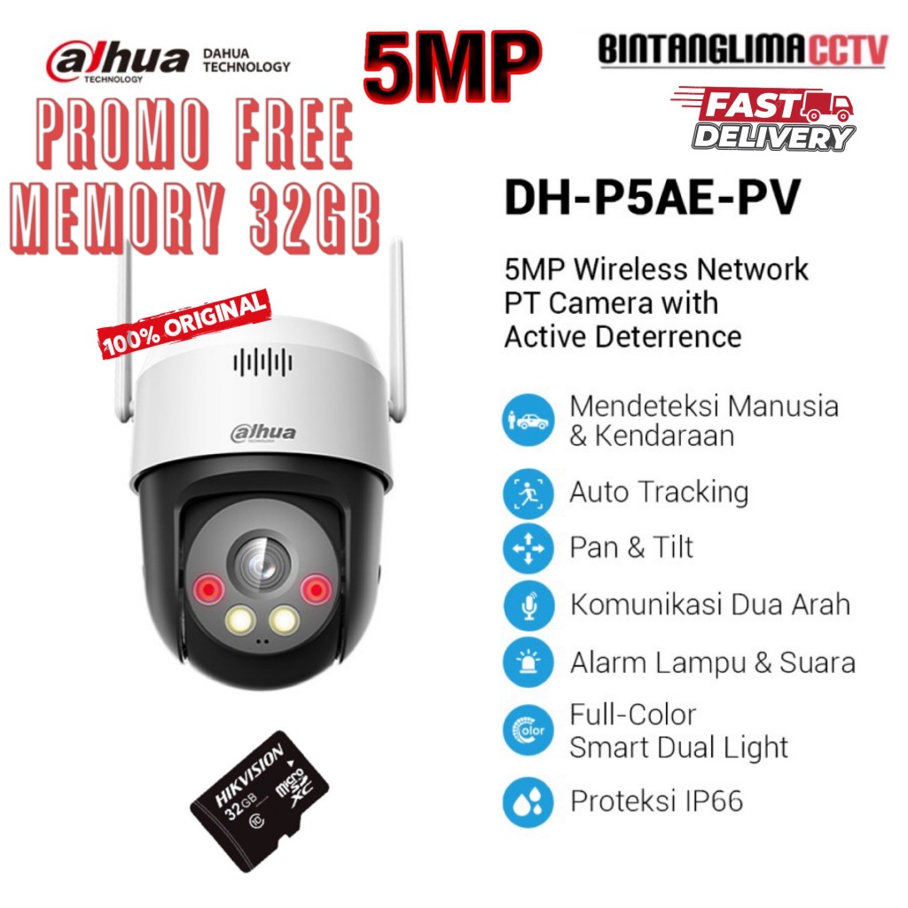 Jual Dahua Wi-Fi Camera DH-P5AE-PV 5MP | Shopee Indonesia