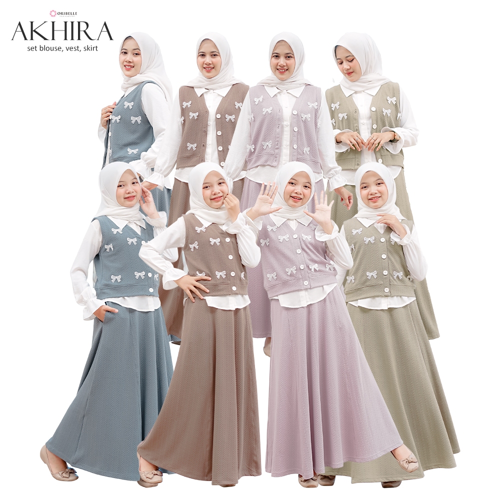 Jual ORIBELLE Akhira Setelan Korean Style Anak Perempuan Tanggung Couple Blouse Vest dan Rok ...