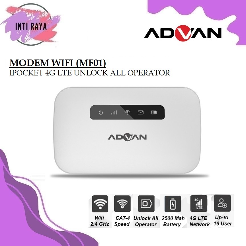 Jual Mifi Advan I pocket MF01 Baterai 2500Mah Unlock IPOCKET | Shopee ...