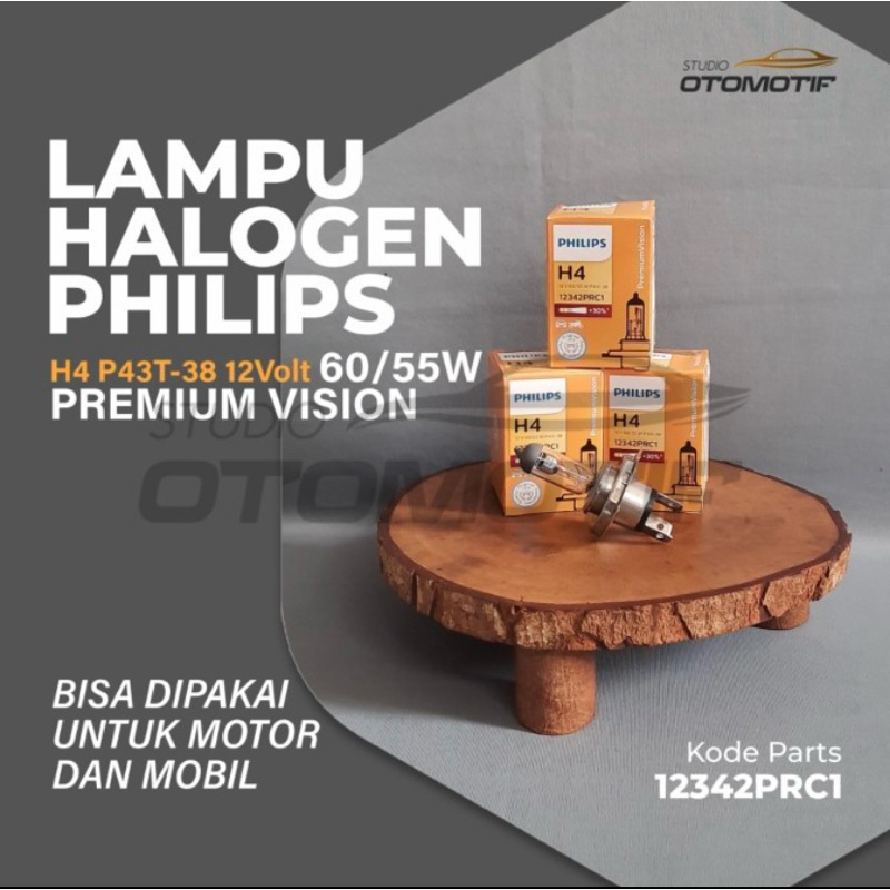 Jual BOHLAM LAMPU PHILIPS PREMIUM H4 P43T-38 60/55W 12V HALOGEN LAMPU MOBIL | Shopee Indonesia
