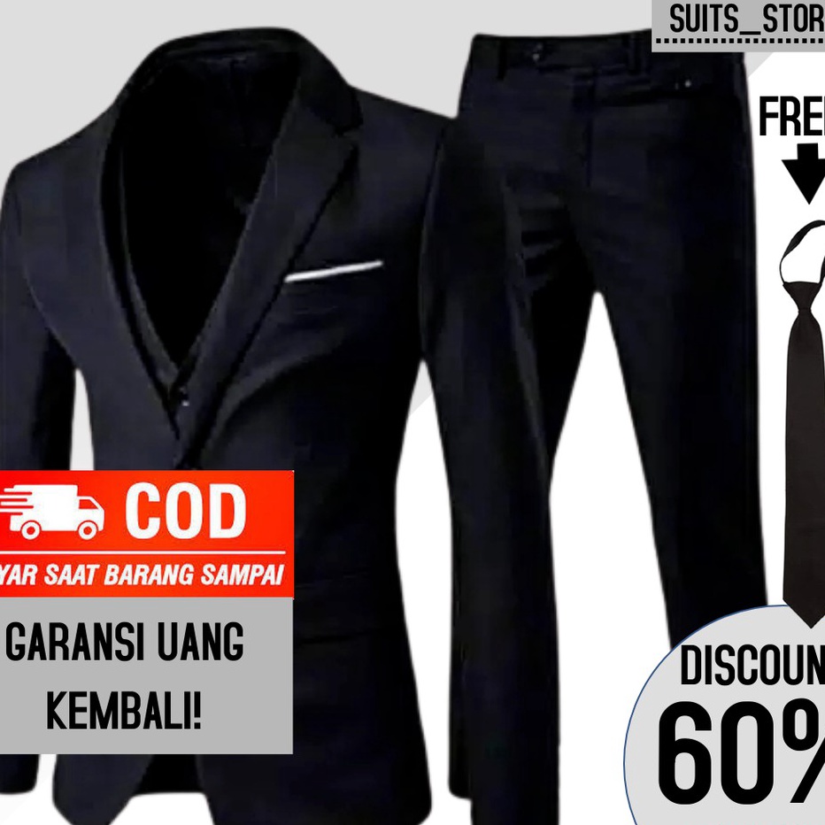 Jual KP8 SETELAN JAS PRIA 2IN1 BLAZER PRIA JAS FORMAL PRIA JAS PENGANTIN BLEZER PRIA JAS HITAM ...