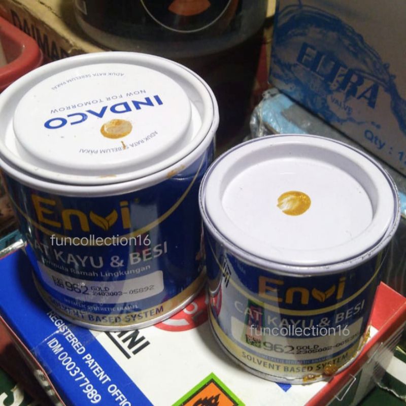 Jual Cat Minyak Kayu Besi Warna Emas GOLD Cap ENVI Indaco Brand ...